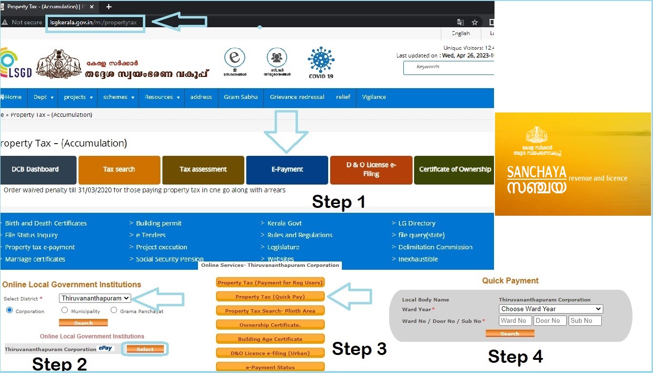 Trivandrum Corporation Property Tax Online Payment 2025-26