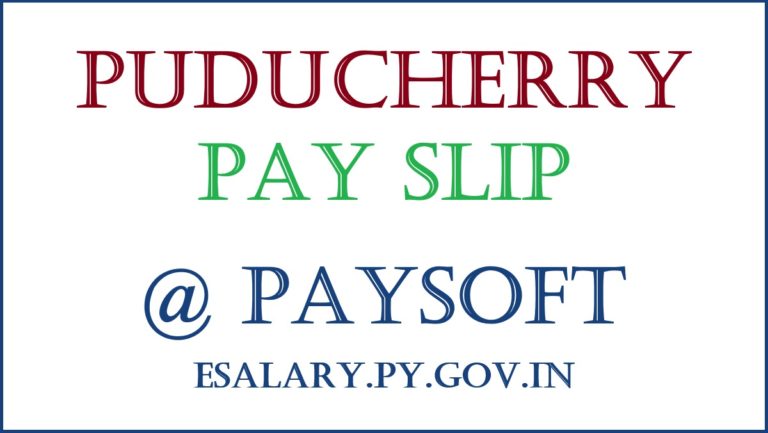 Paysoft Puducherry Pay Slip 2024, Mobile APP Esalary.py.gov.in