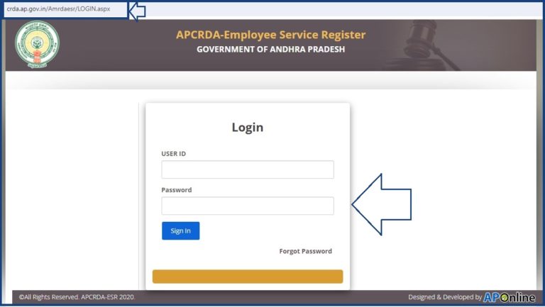 AP ESR Login for AP E-Service Register, Know CFMS ID, APCRDA